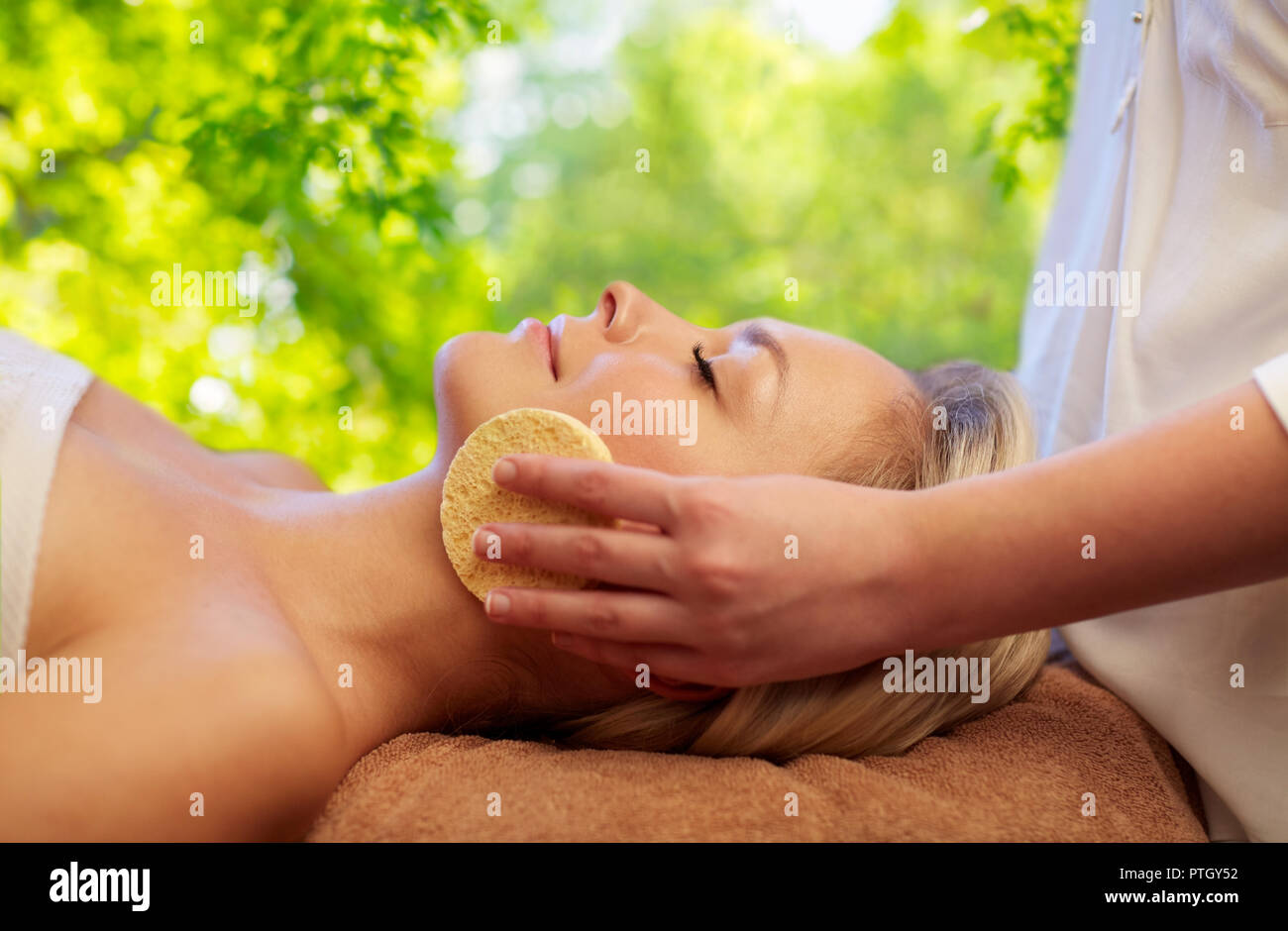 Closeup face woman relaxing in hi-res stock photography and images - Alamy