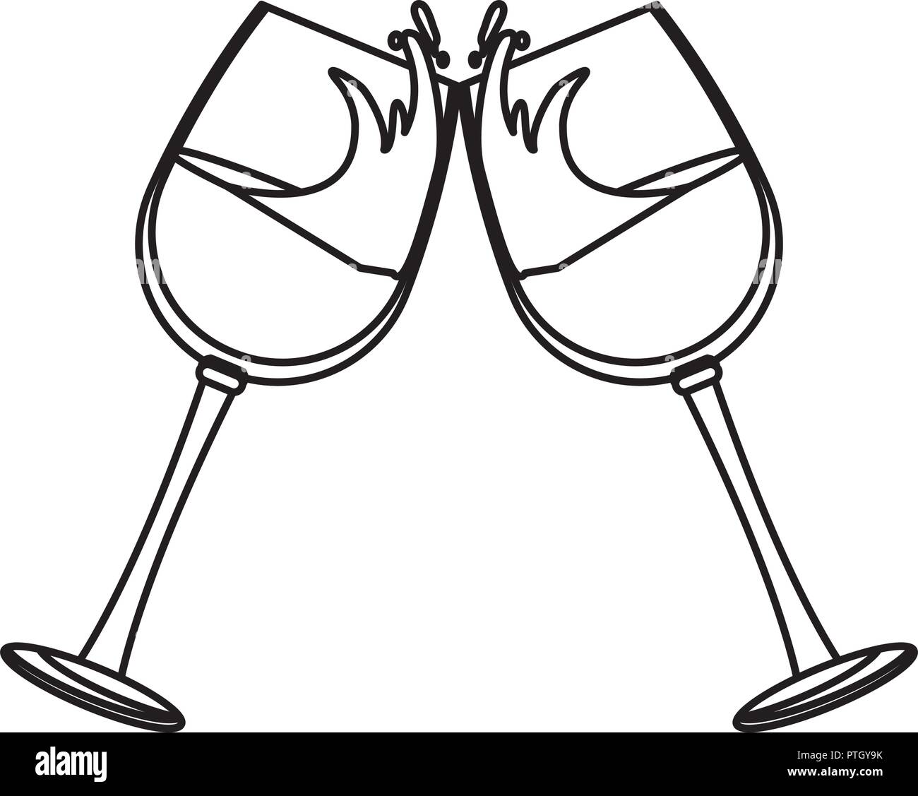 Wine cups toast Stock Vector Image & Art - Alamy