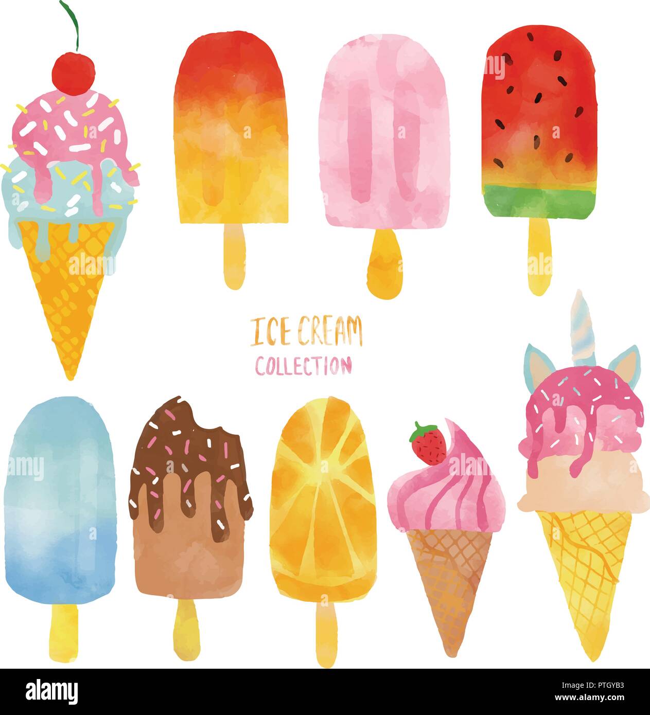 Pink ice cream melt Stock Vector Images - Alamy