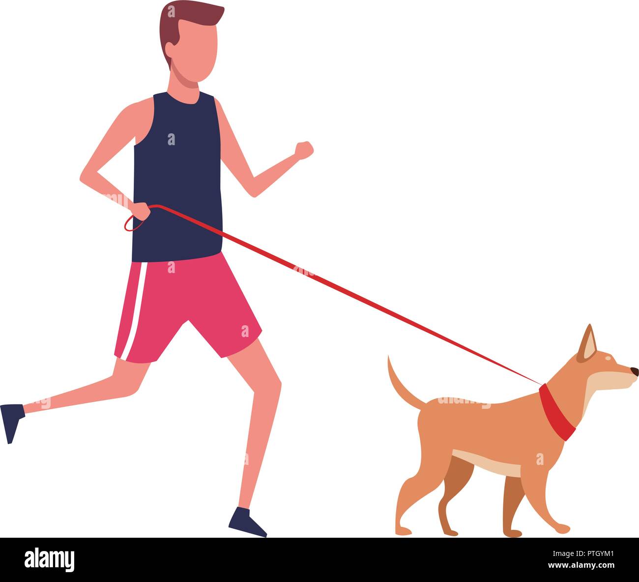 People walk dog outside Cut Out Stock Images & Pictures - Alamy