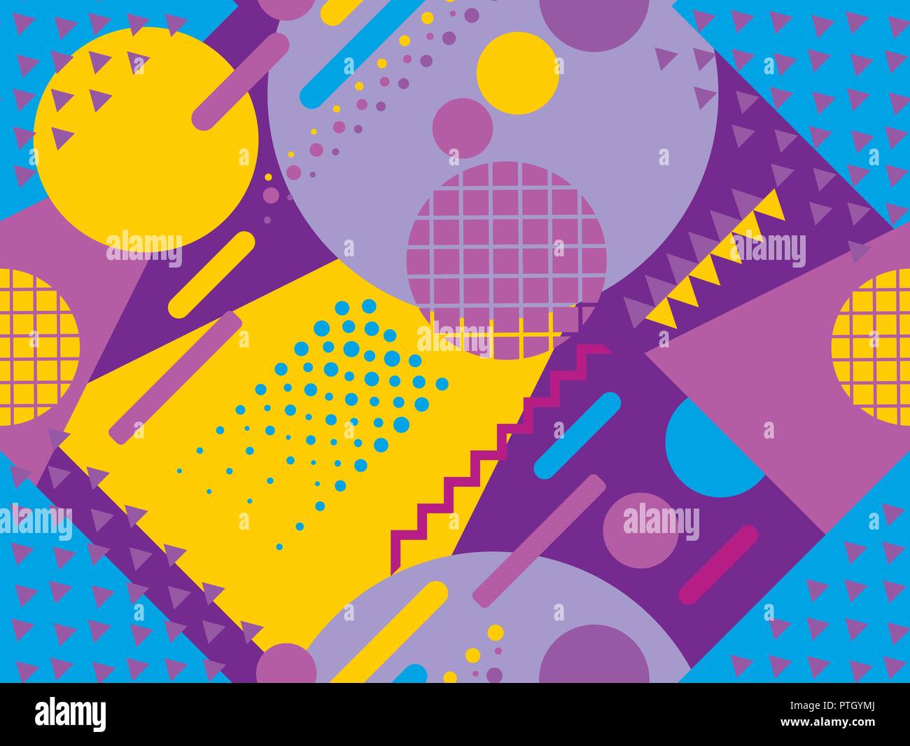 Memphis seamless pattern. Geometric elements memphis in the style of ...
