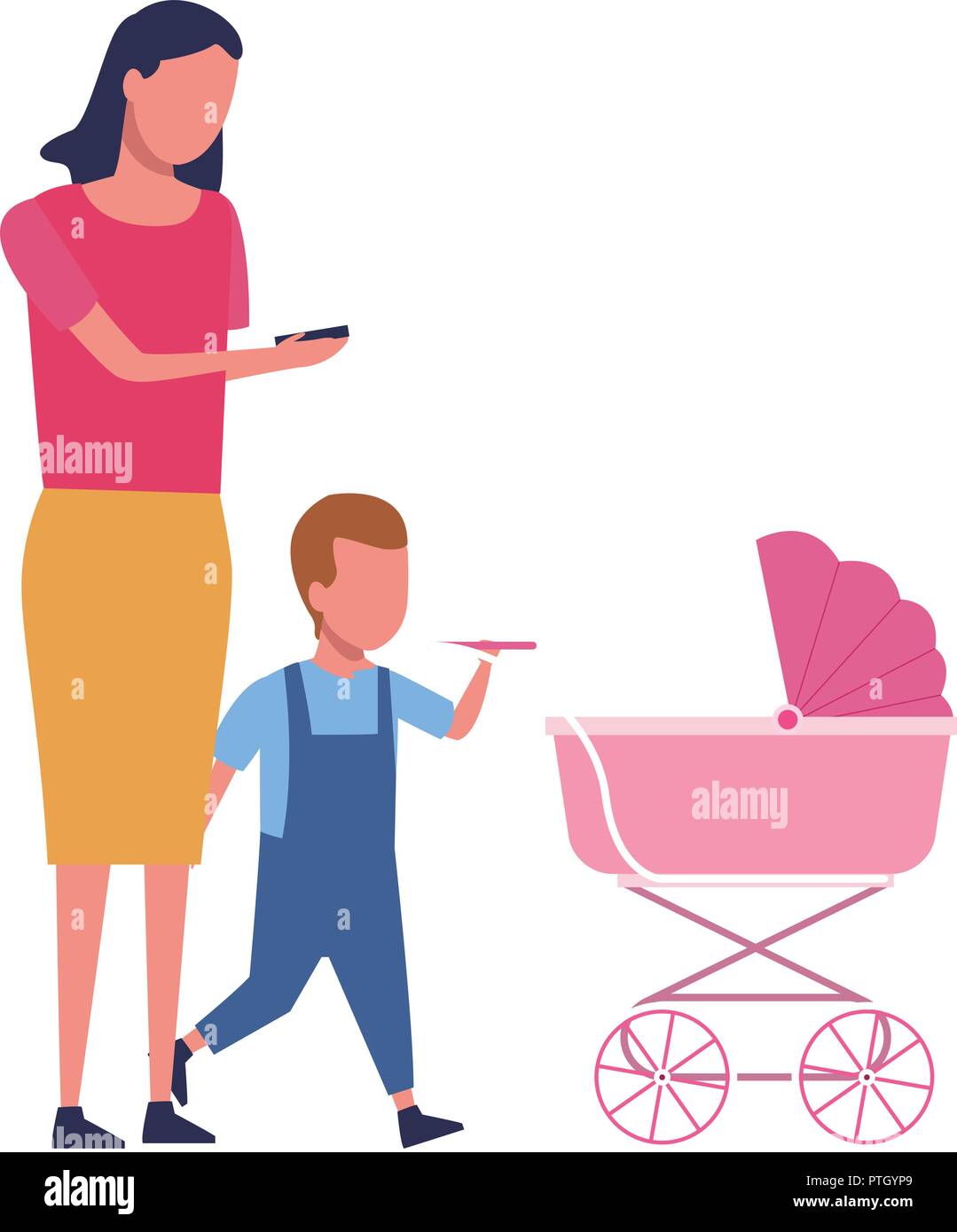 Mother with kids Stock Vector Image & Art - Alamy