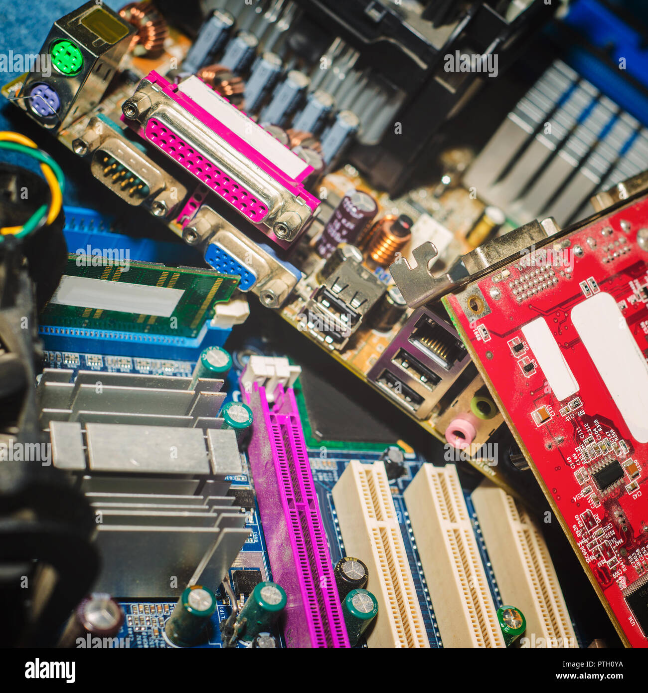 Computer parts close-up Stock Photo - Alamy