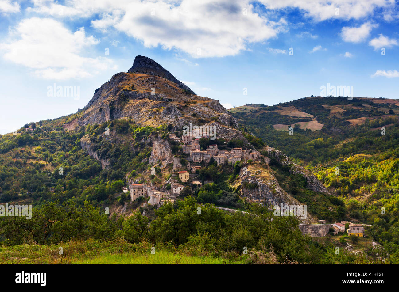 Corvara village, Province of Pescara in the Abruzzo region, Italy, is ...