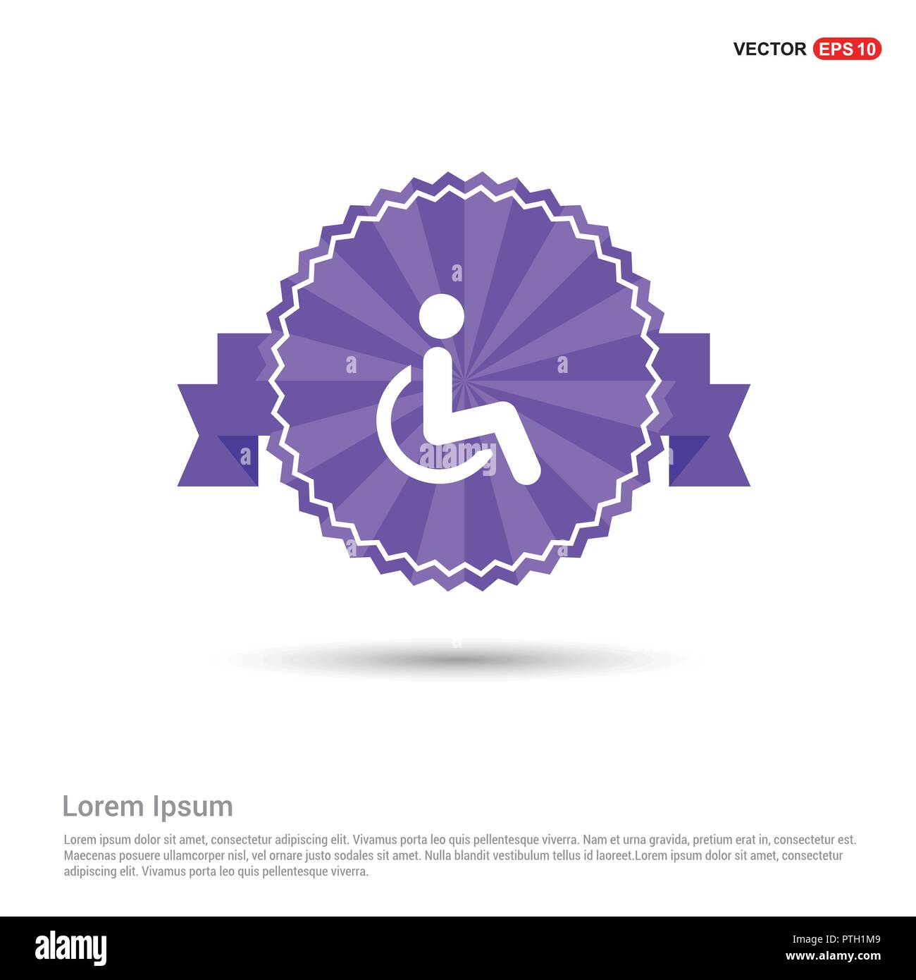Disabled person icon - Purple Ribbon banner Stock Vector Image & Art ...