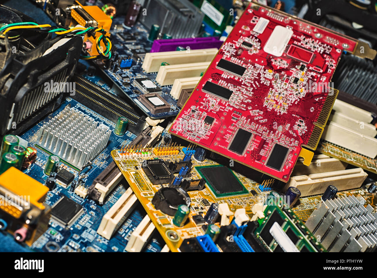 Computer parts close-up Stock Photo - Alamy