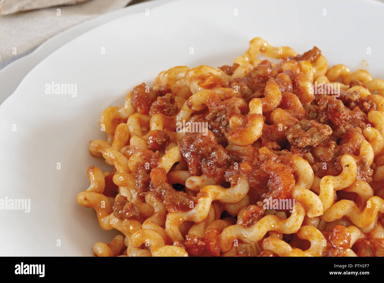 long pasta with meat sauce first floor Stock Photo - Alamy