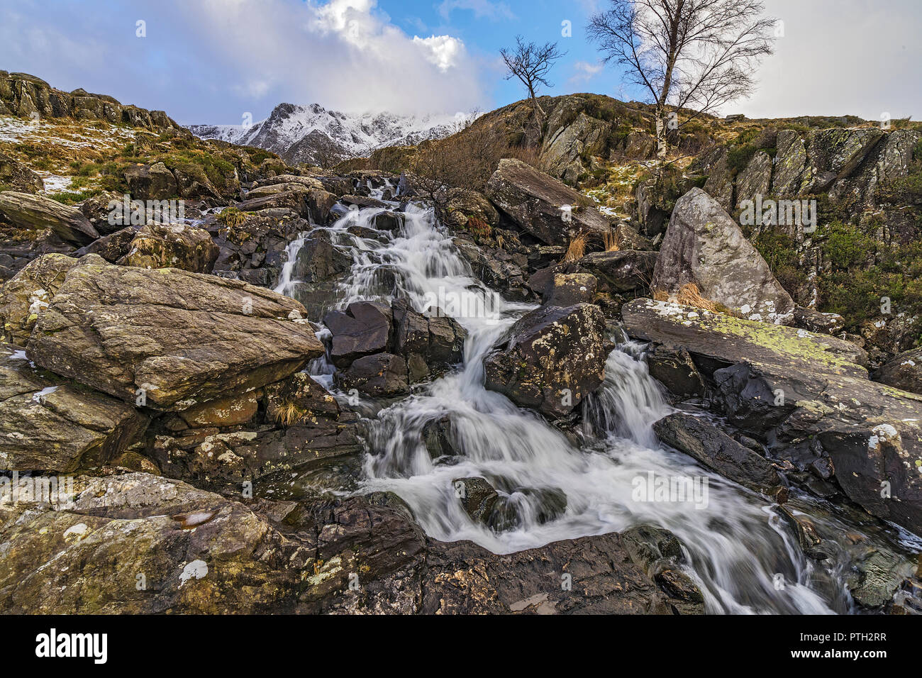 Idwal Falls on the path from Idwal Cottage by Llyn Ogwen up to Llyn ...