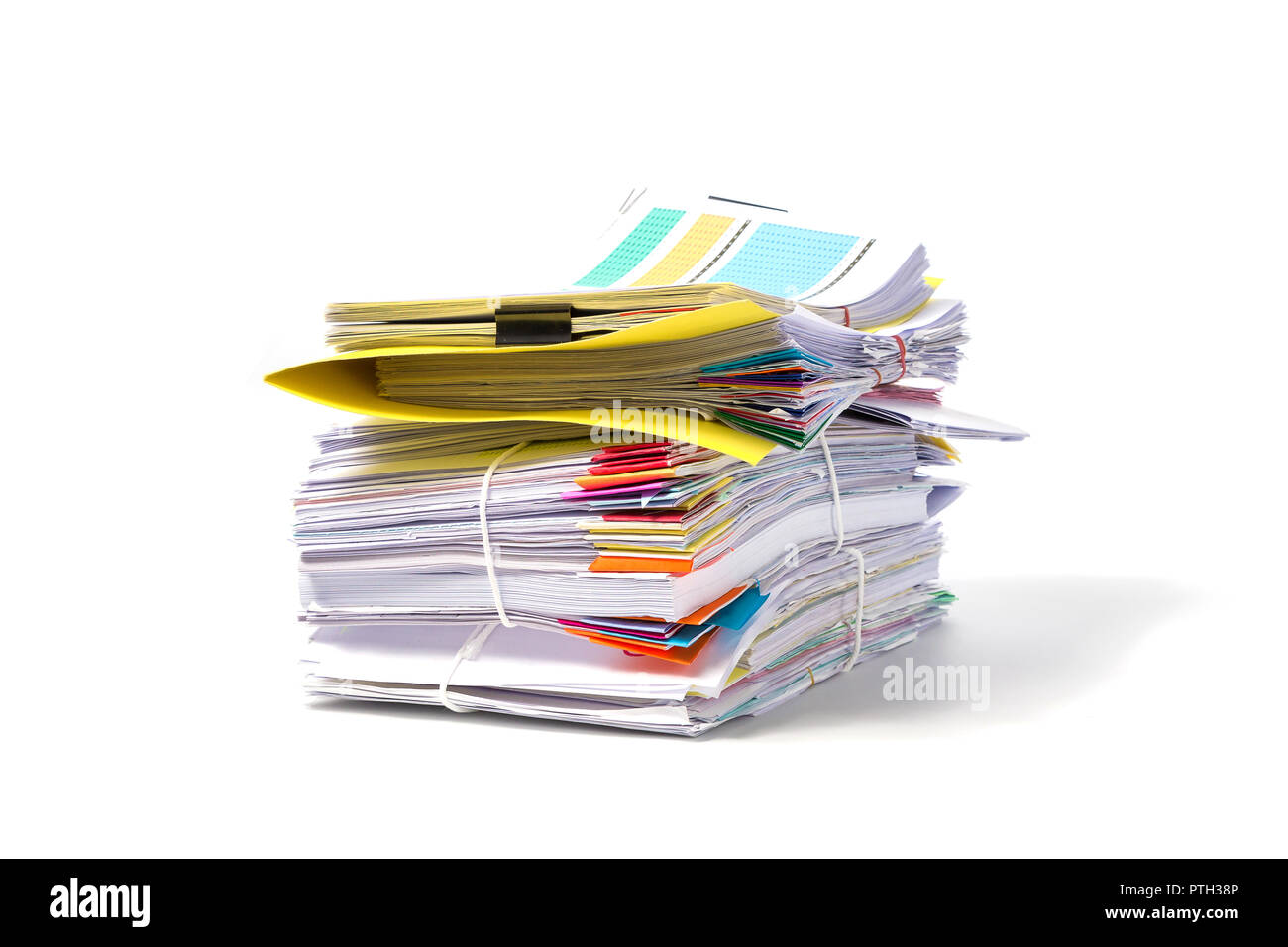 Stack of Documents isolated on white background Stock Photo - Alamy