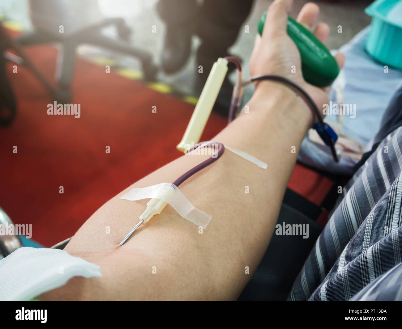 Patient Hospital Bed Blood Transfusion High Resolution Stock ...