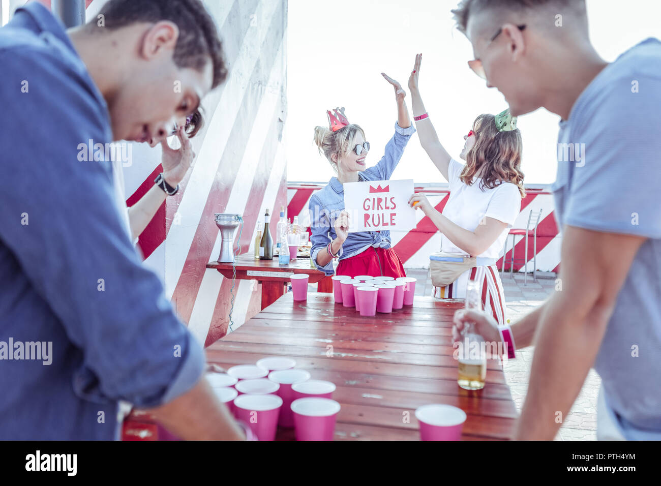 Positive man touching table hi-res stock photography and images - Alamy