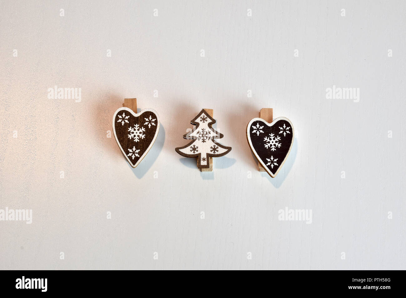 Christmas tree objects and heart for Christmas decorations background ...