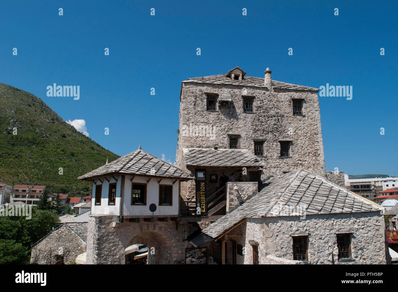 Mostar: the Tower Halebija on the west side of the Stari Most, 16th ...