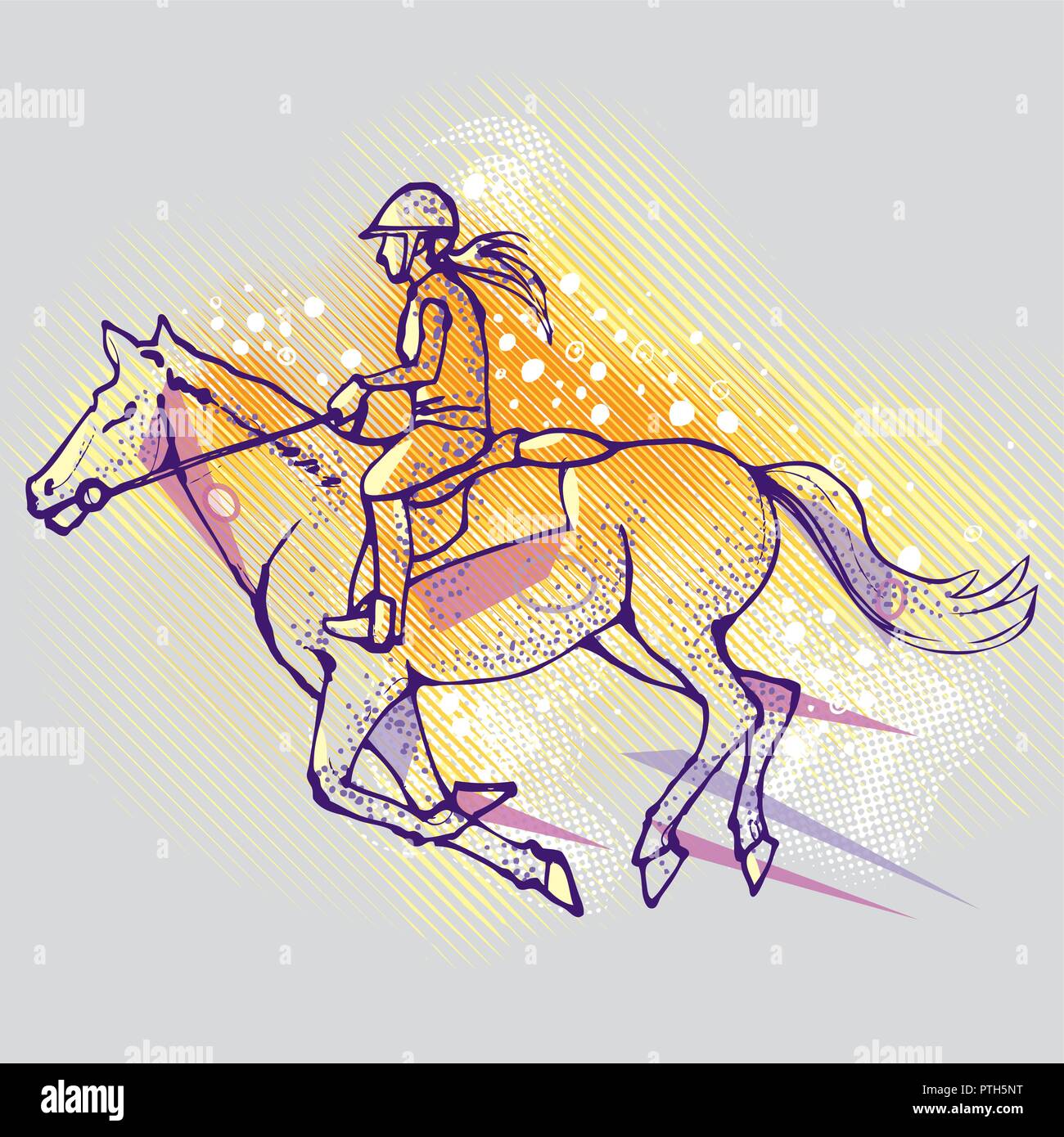Horse riding equipment teenager Stock Vector Images - Alamy