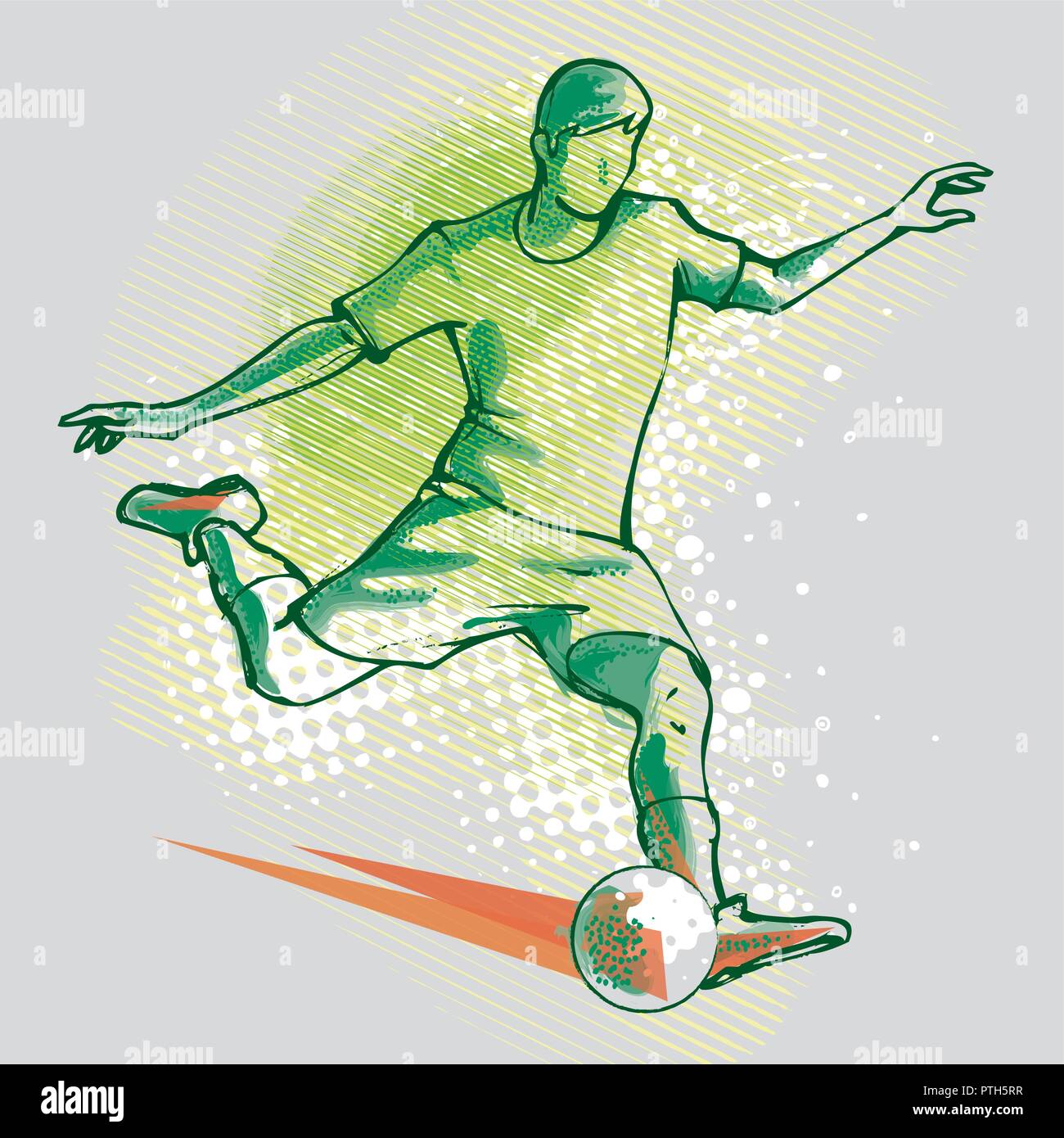Soccer player on graphics background, vector image Stock Vector Image ...
