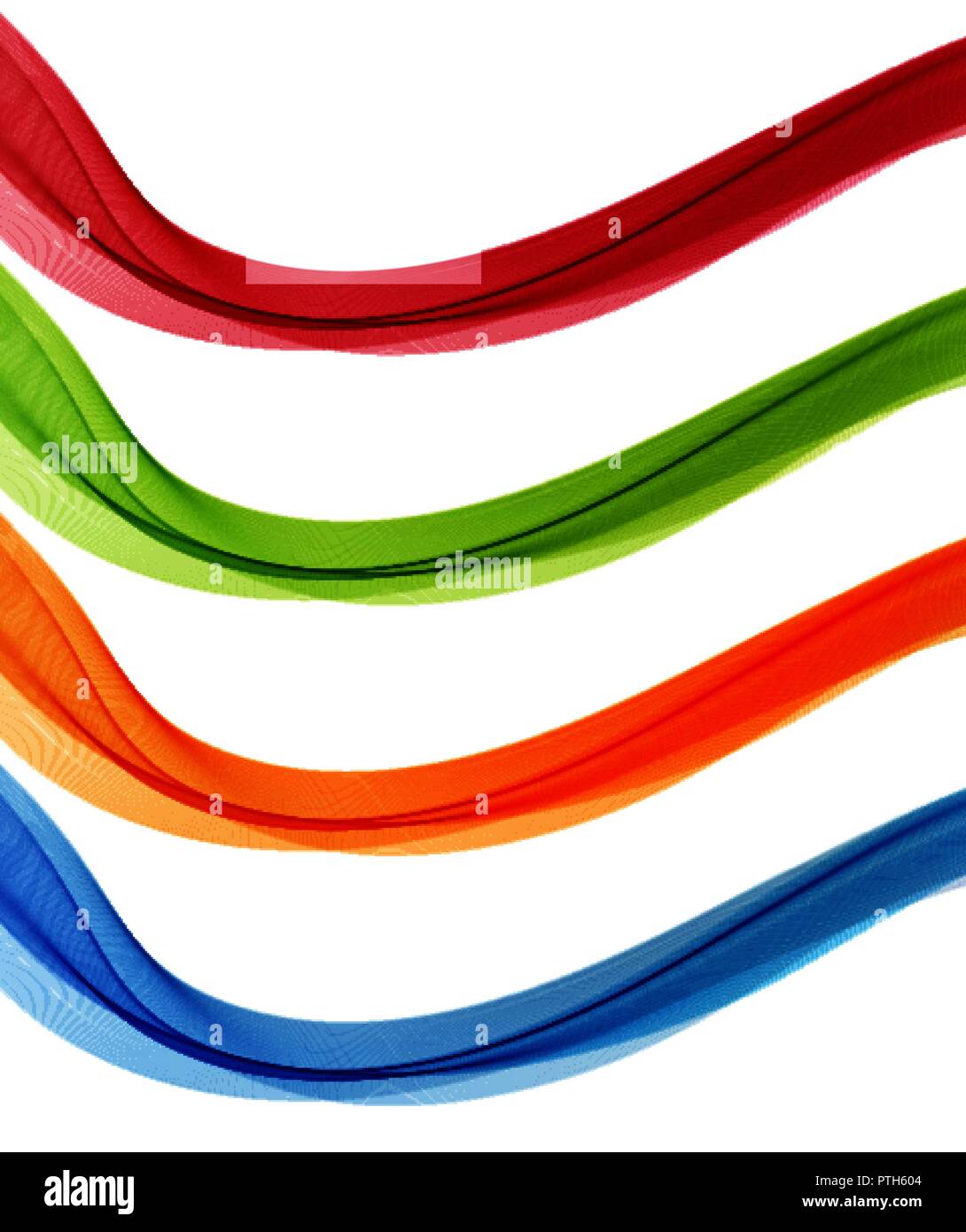 Set of Abstract vector flow transparent color wave Stock Vector Image ...
