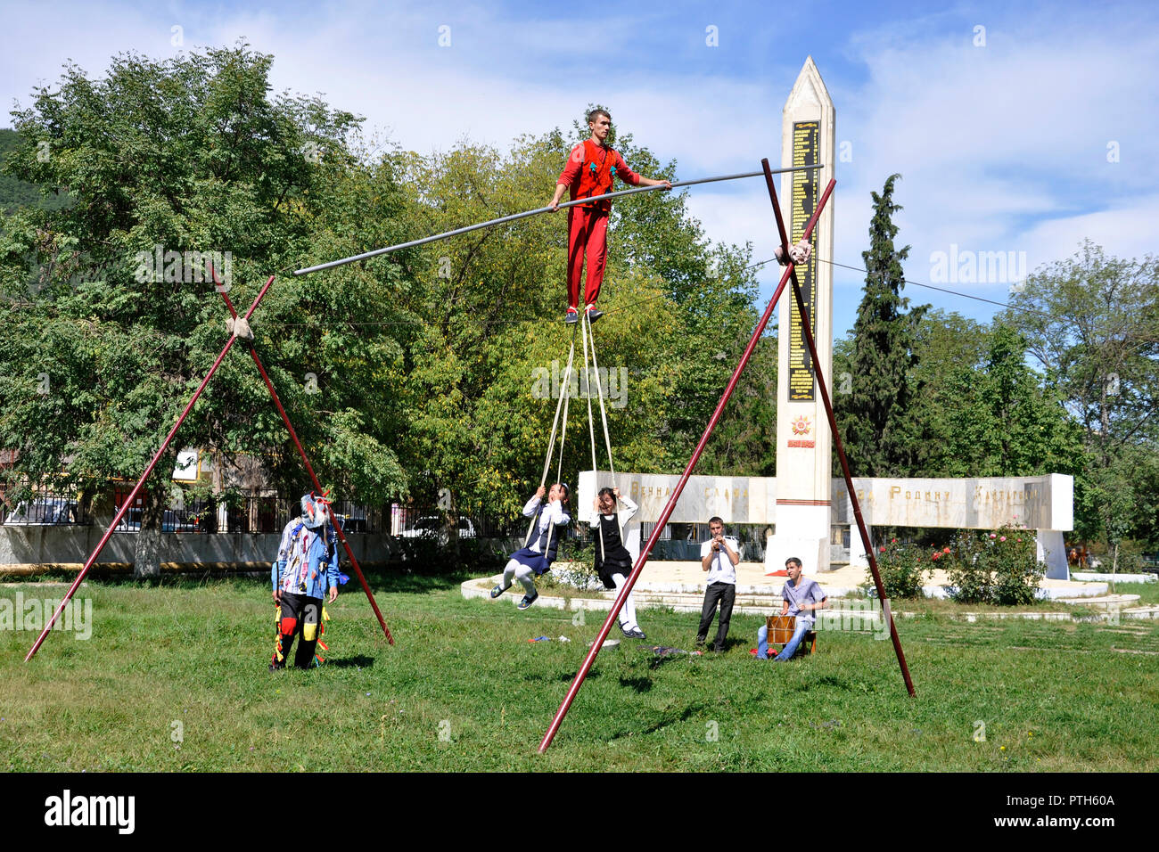 Russia, Dagestan, Majalis, tightrope walker Stock Photo - Alamy