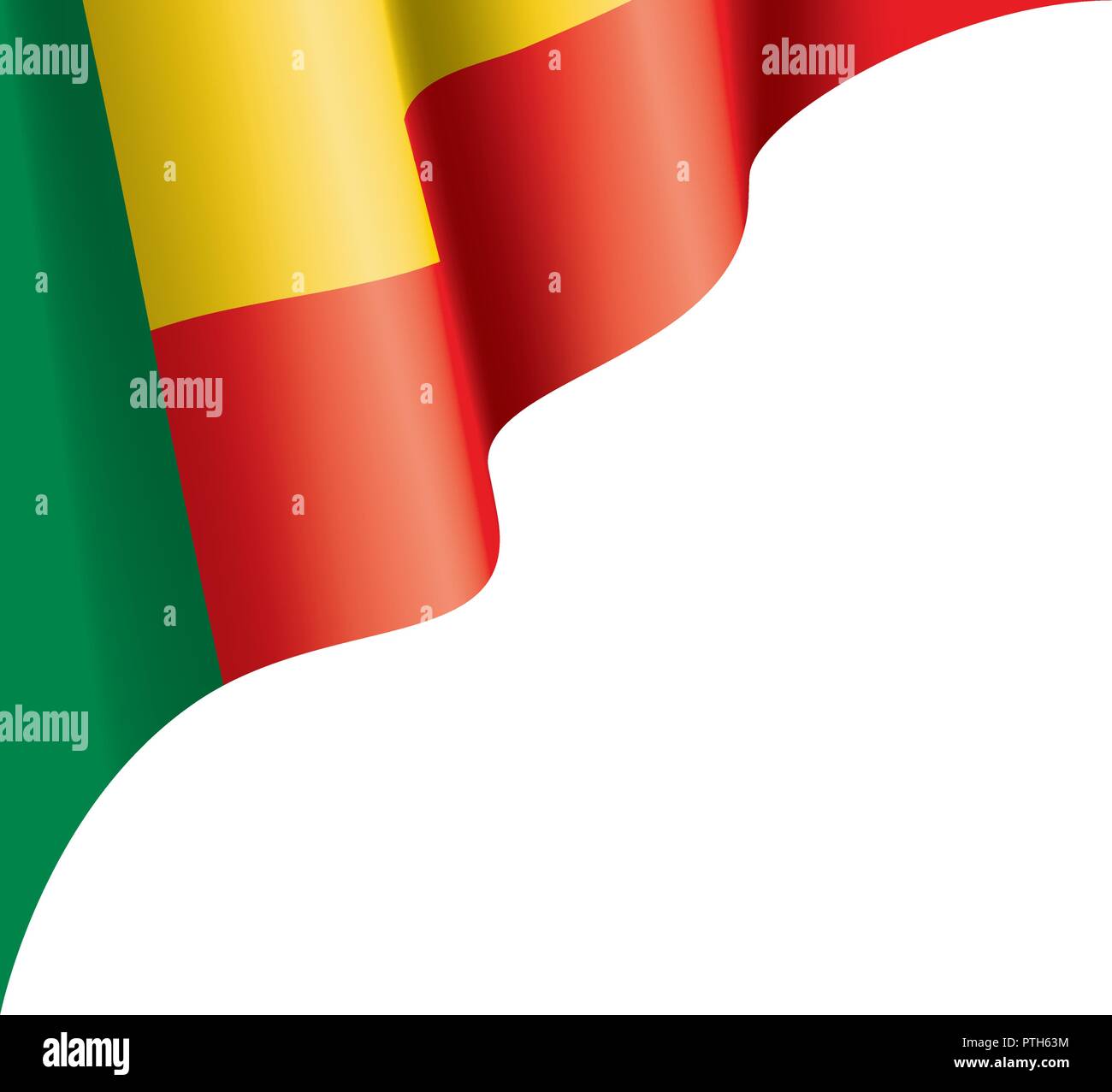 Benin flag, vector illustration on a white background Stock Vector ...