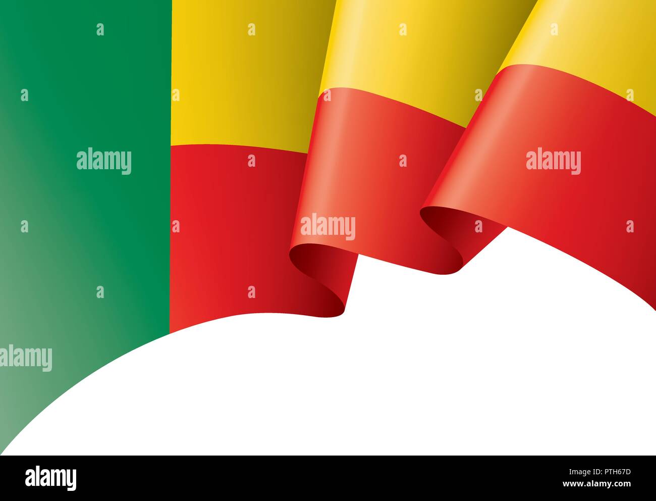 Benin flag, vector illustration on a white background Stock Vector ...