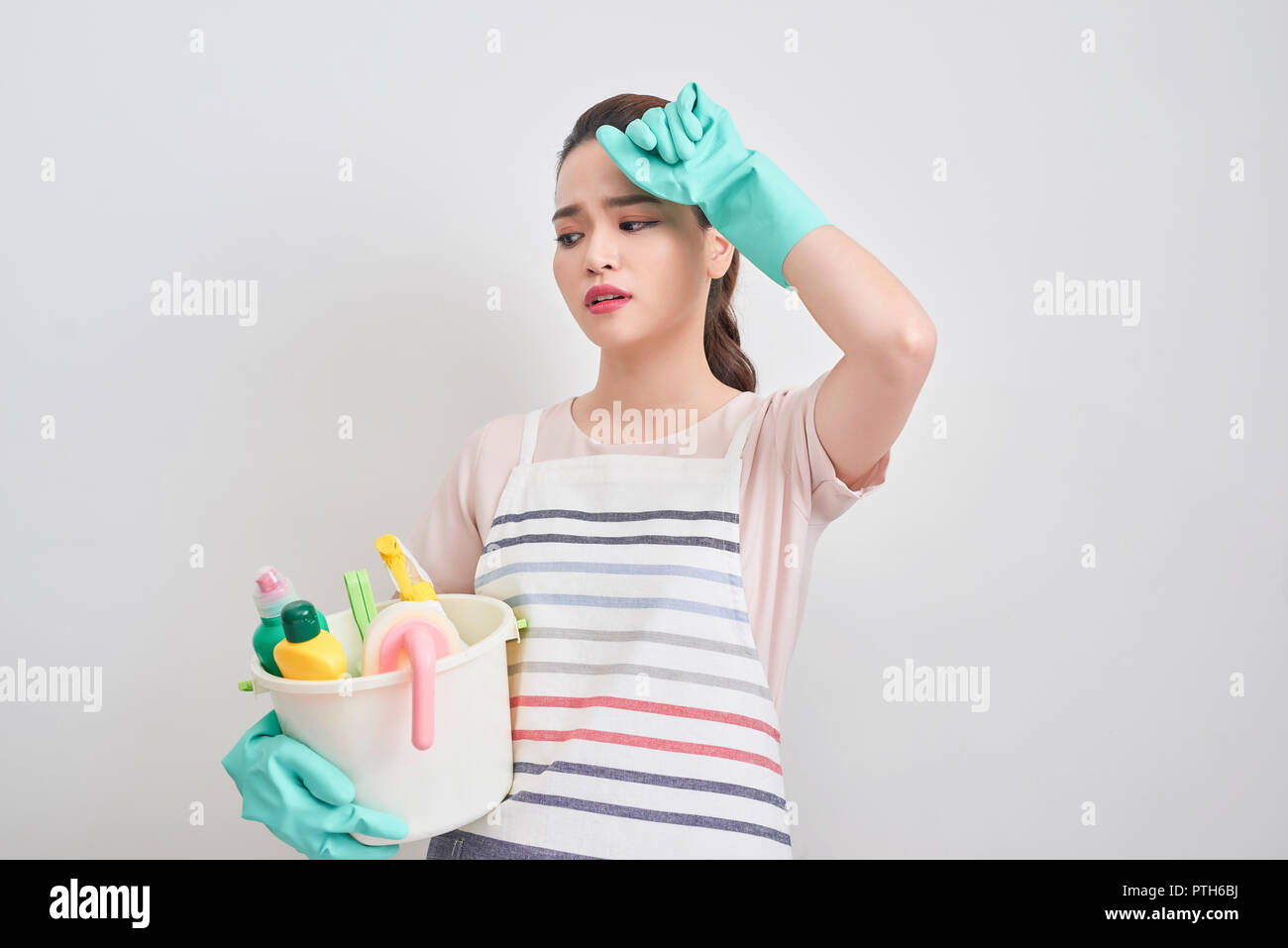 Asian housewife tired housework hi-res stock photography and images - Alamy