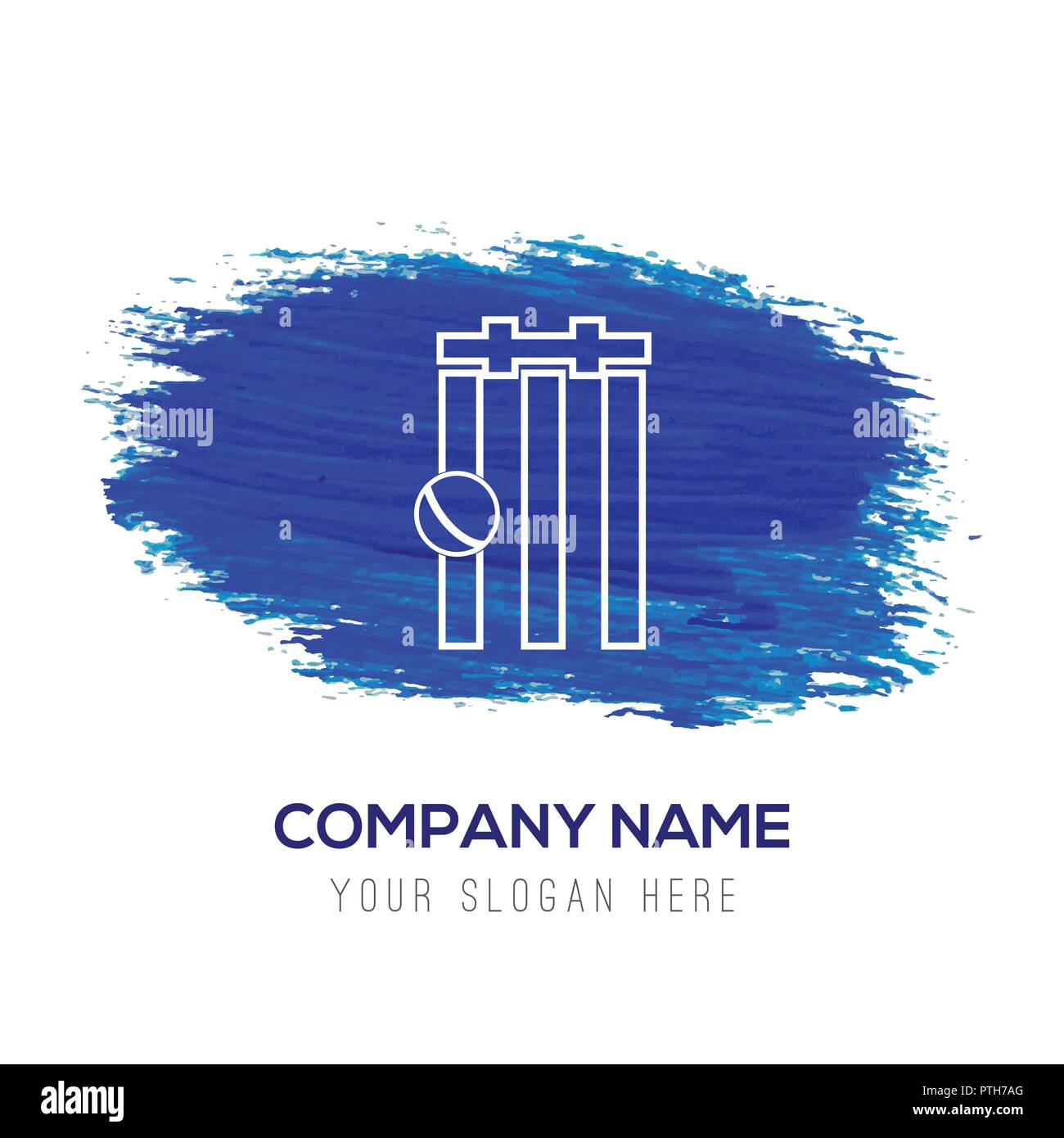 Cricket Bails Icon - Blue watercolor background Stock Vector Image ...