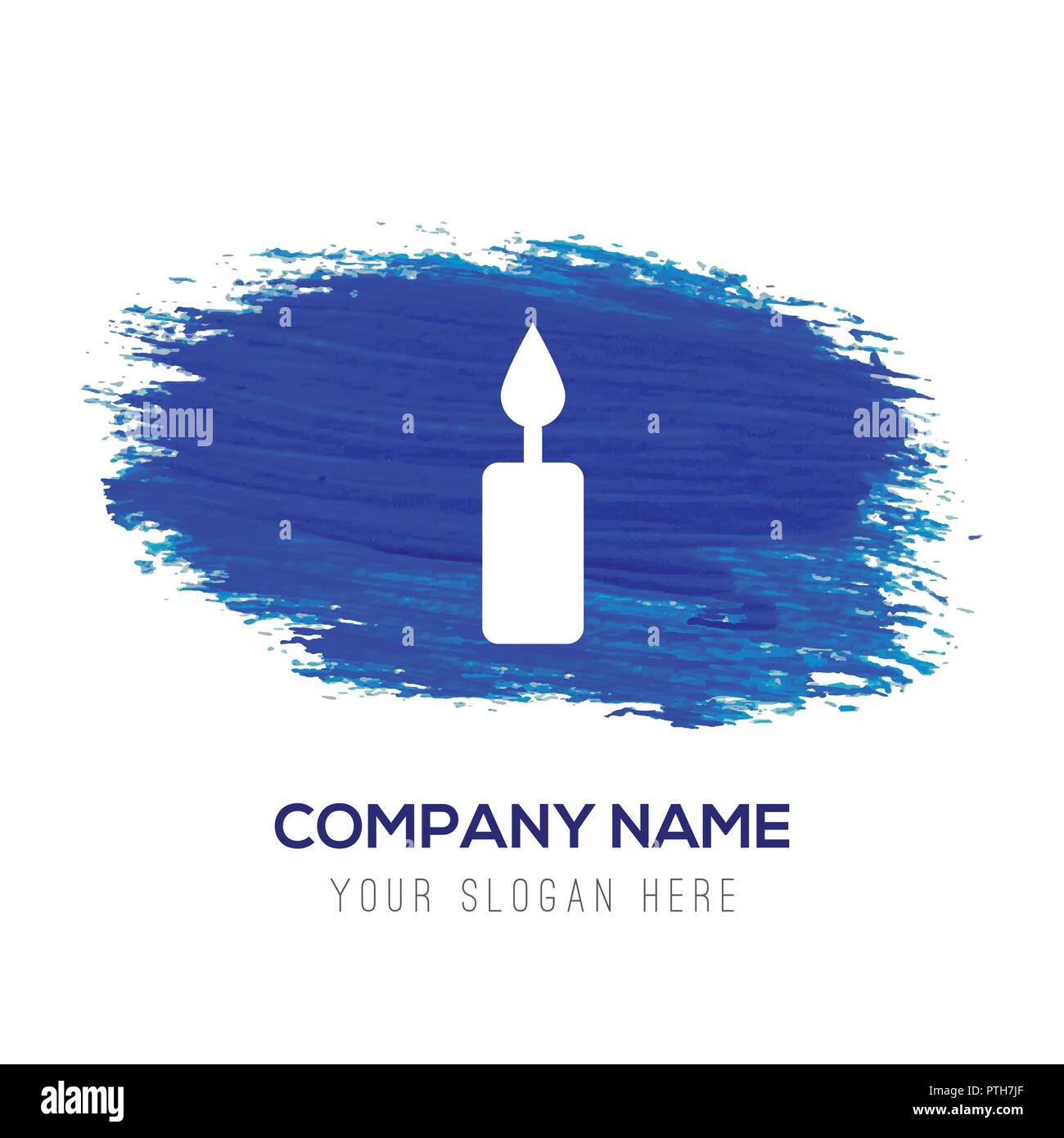 Candle Icon - Blue watercolor background Stock Vector Image & Art - Alamy