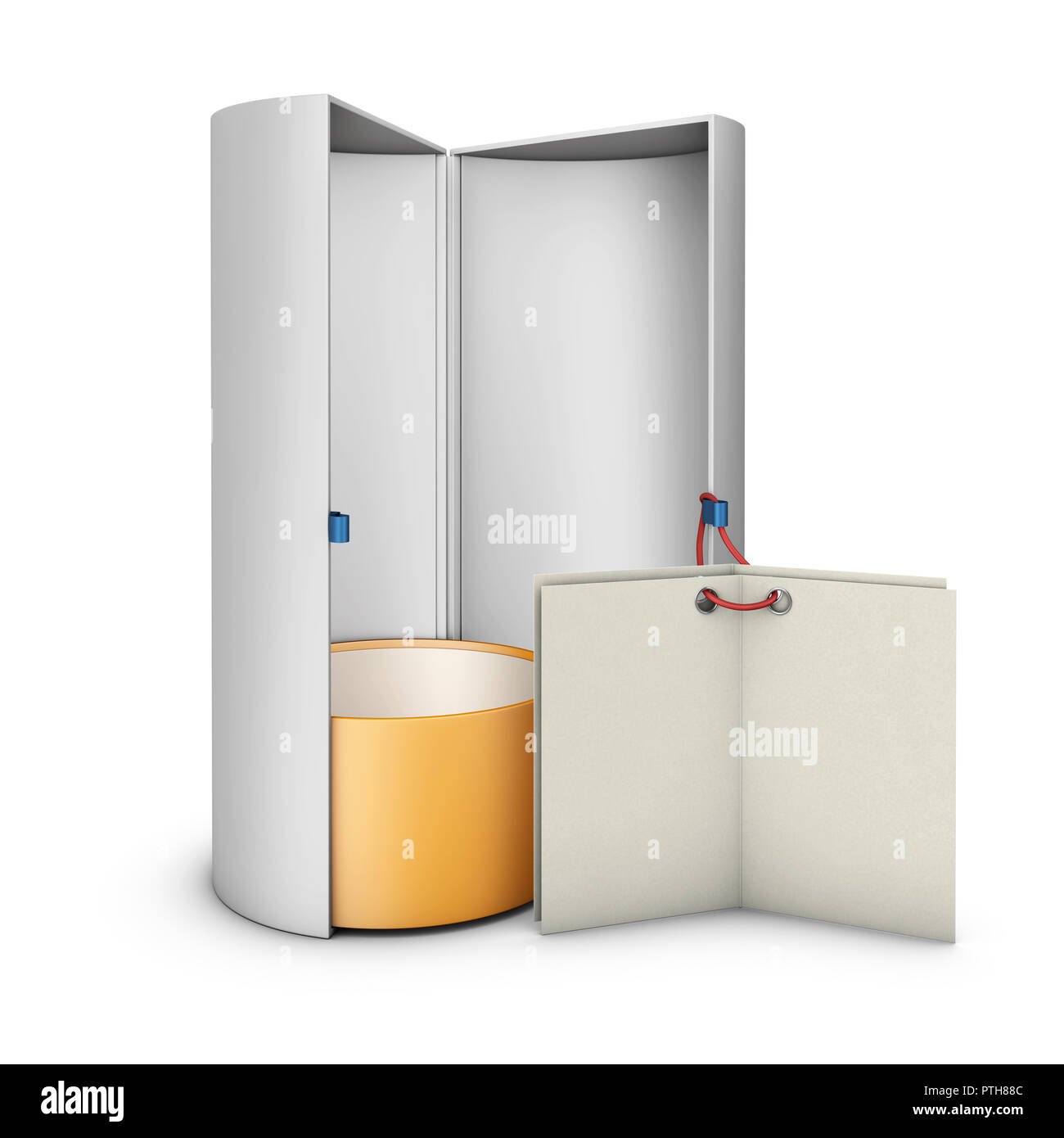 3d Illustration of Blank vertical paper box on white background Stock ...