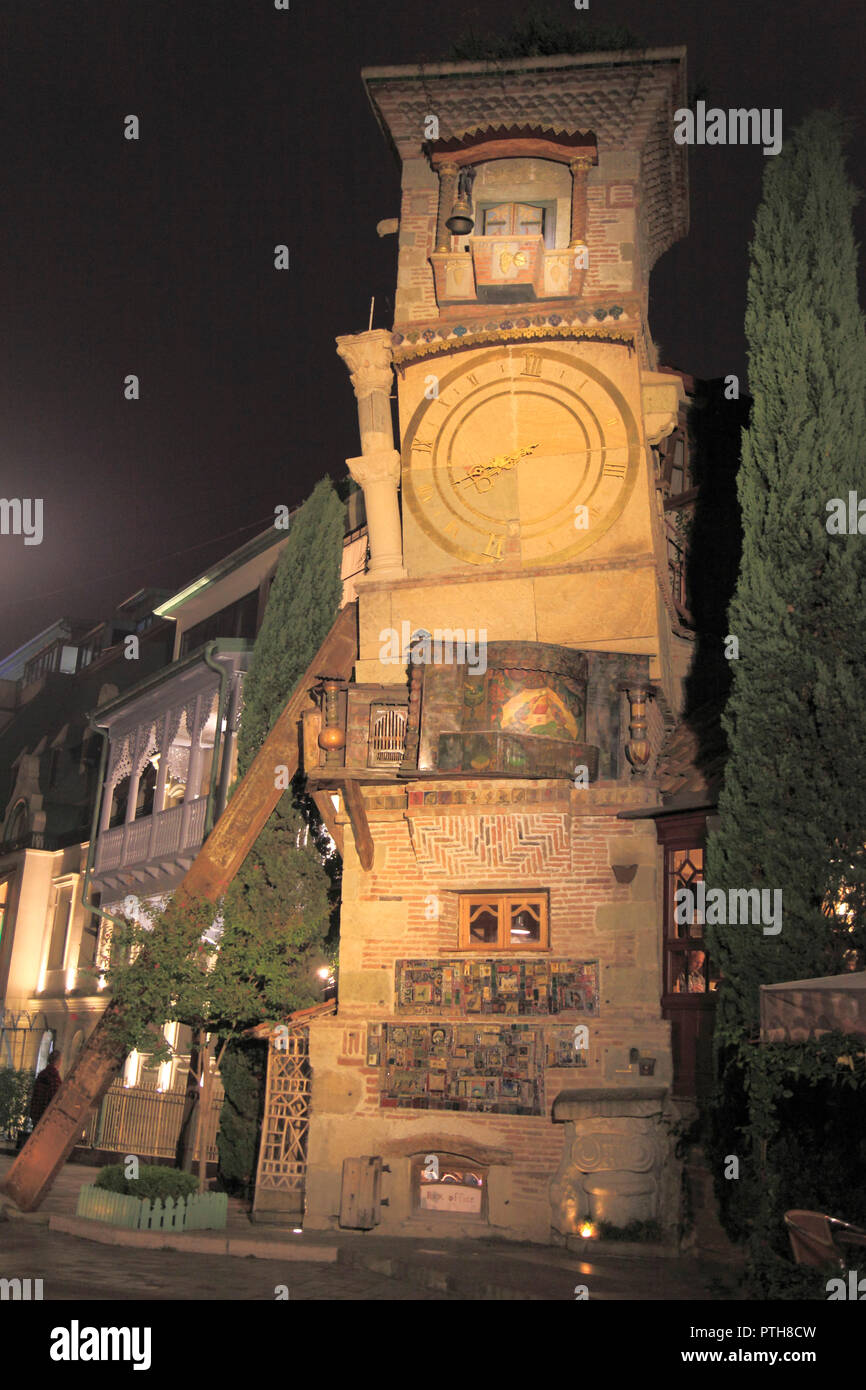 Georgia, Tbilisi, Gabriadze Theatre, Clock Tower Stock Photo - Alamy