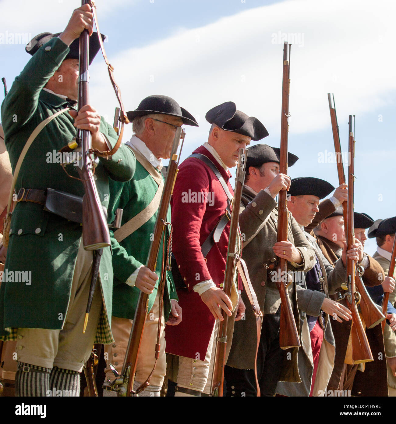 Reenactment of British Occupation of Boston Common in 1768 Stock Photo ...