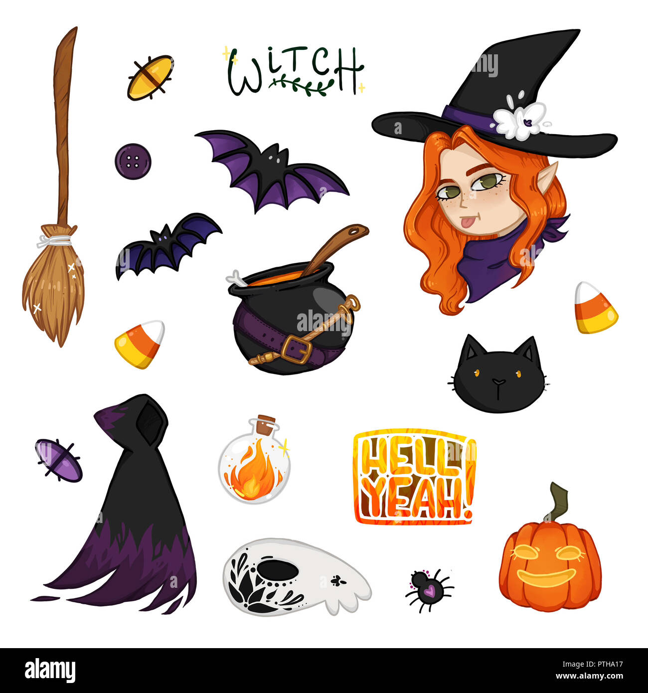 Cartoon witch hat hi-res stock photography and images - Alamy