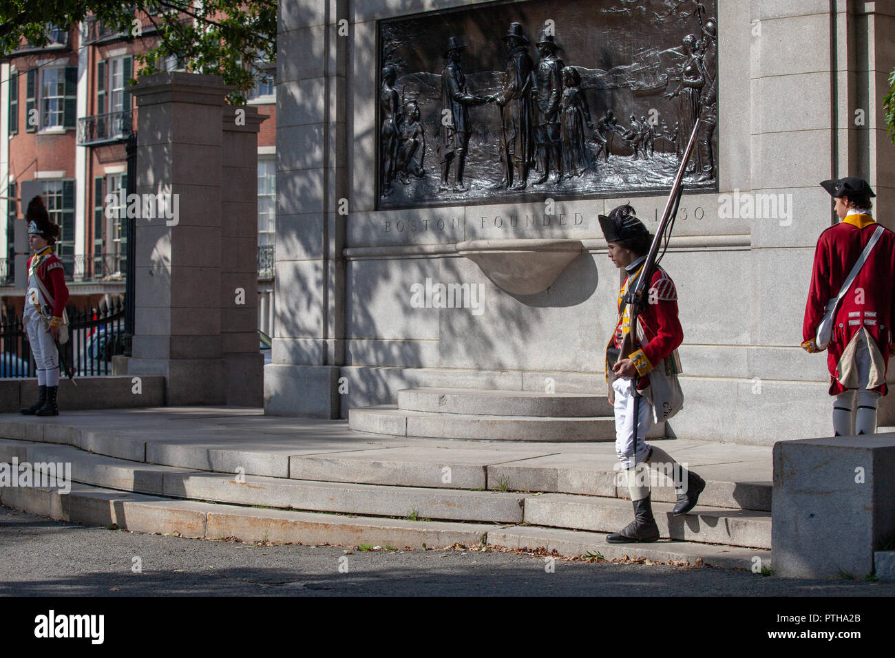 Reenactment of British Occupation of Boston Common in 1768 Stock Photo ...