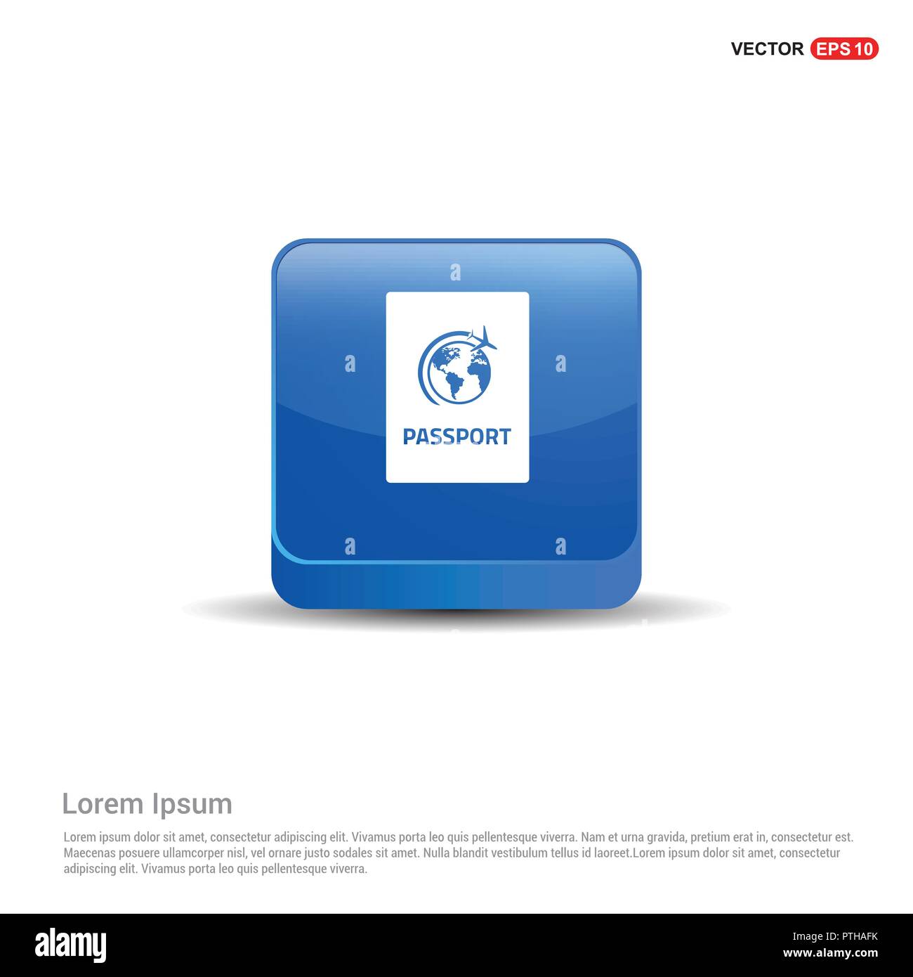 Passport Icon Web - 3d Blue Button Stock Vector Image & Art - Alamy