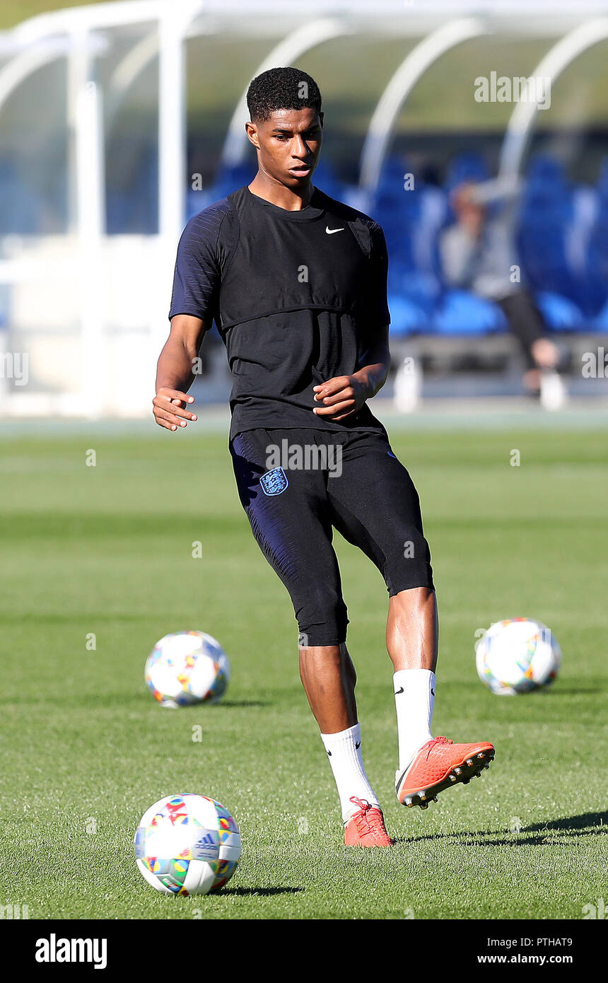 England's Marcus Rashford during the training session at St George's ...