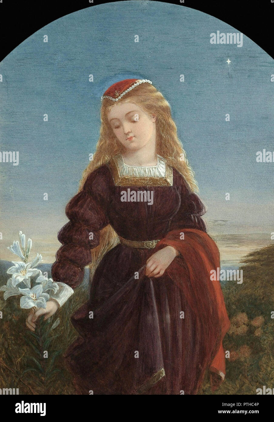 Girl with a lily hi-res stock photography and images - Alamy