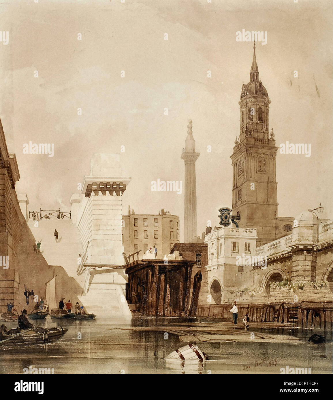 Boys Thomas Shotter - Zicht Op De Trappen Van New London Bridge En Old ...