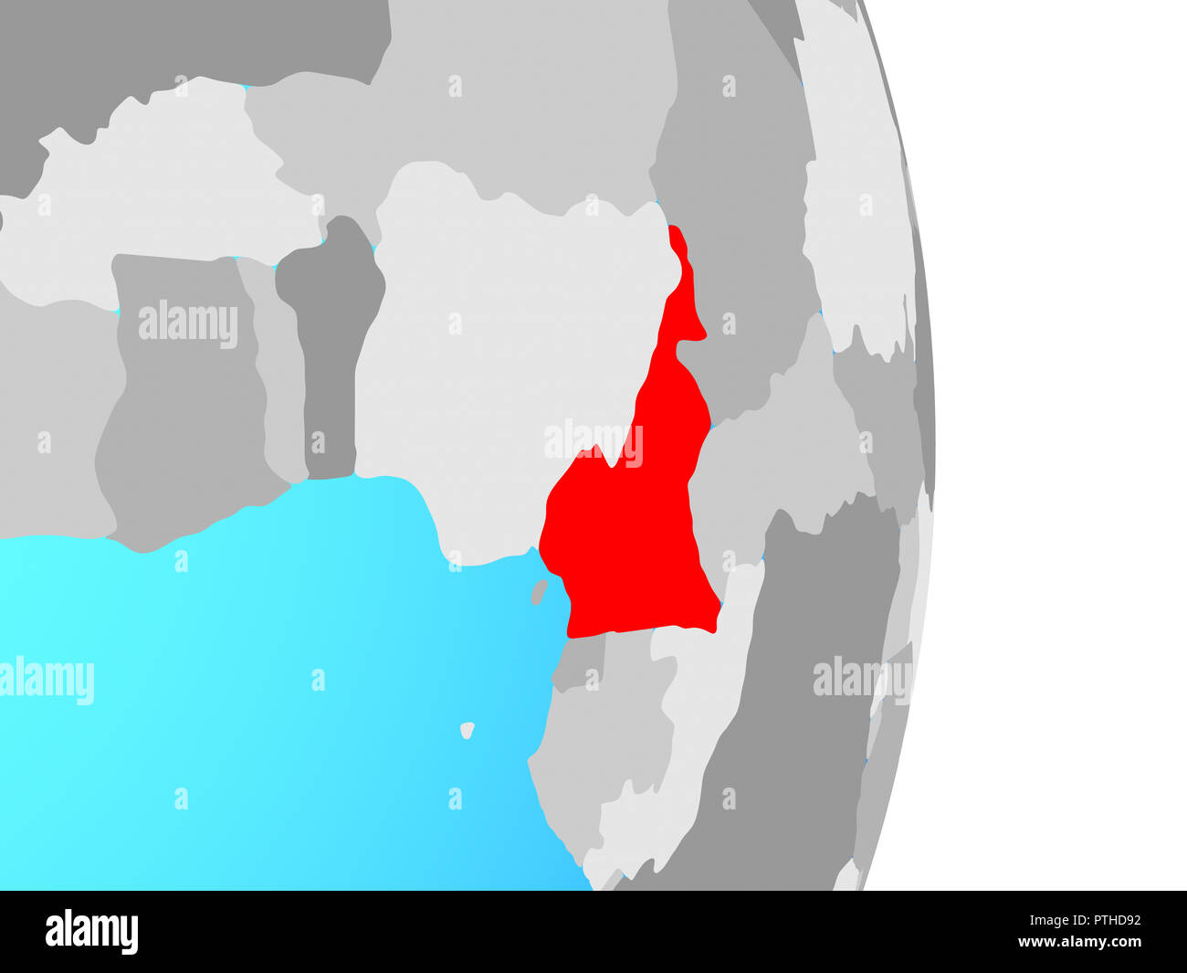 Cameroon on simple globe hi-res stock photography and images - Alamy