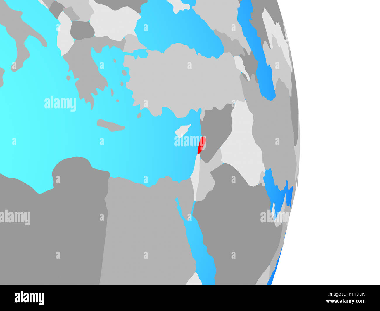 Lebanon on simple political globe. 3D illustration Stock Photo - Alamy