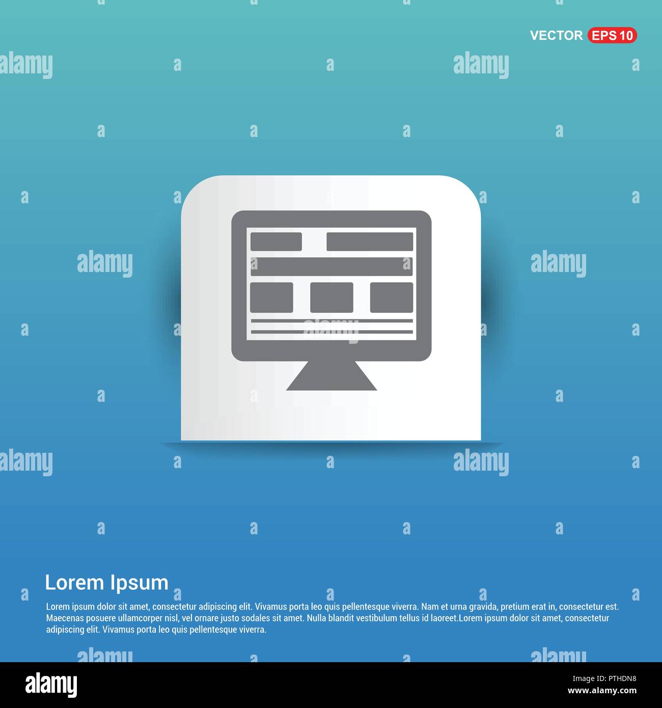 Computer Icon - Blue Sticker button Stock Vector Image & Art - Alamy