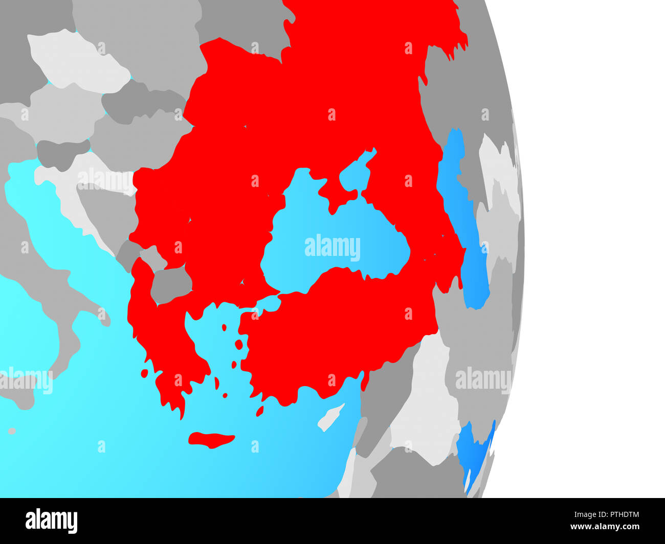 BSEC countries on simple political globe. 3D illustration Stock Photo ...