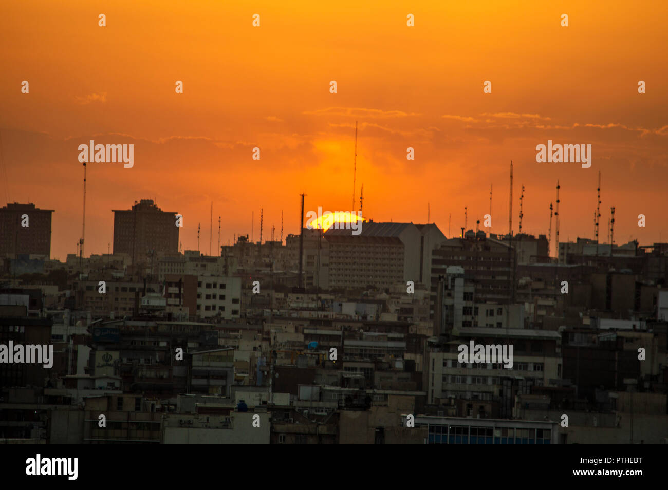 The sun setting in Tehran, Iran Stock Photo - Alamy