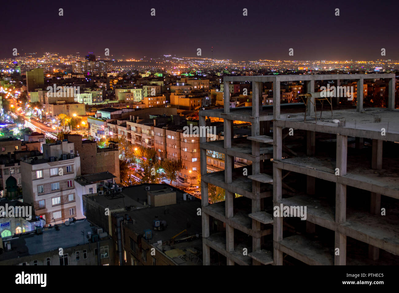 An incomplete building construction site in Tehran, Iran Stock Photo ...