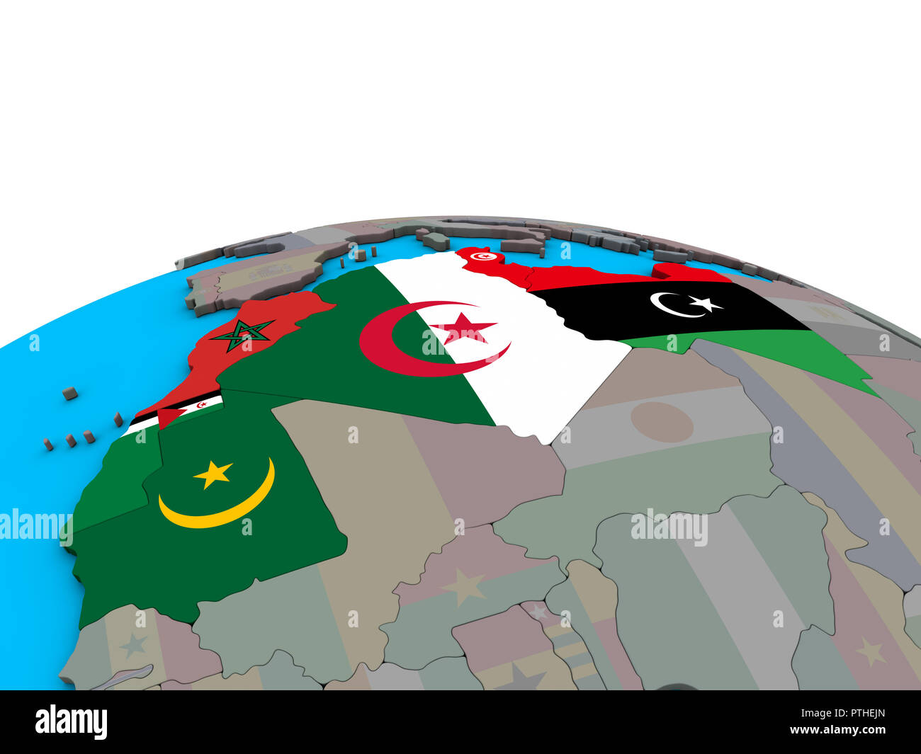 Northern africa map flags hi-res stock photography and images - Alamy