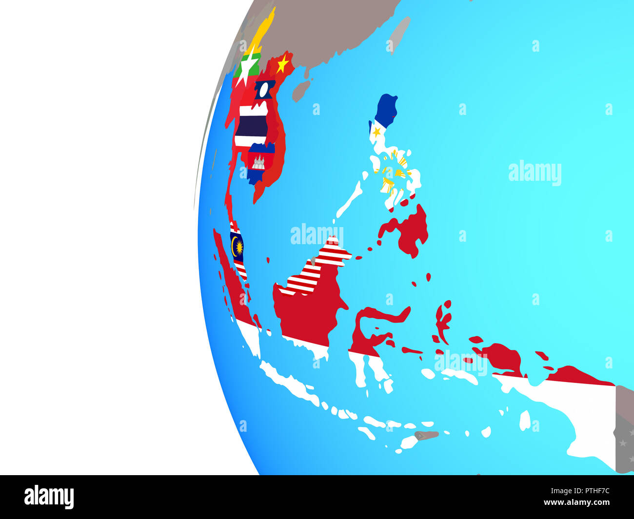 Asian member countries flags hi-res stock photography and images - Alamy