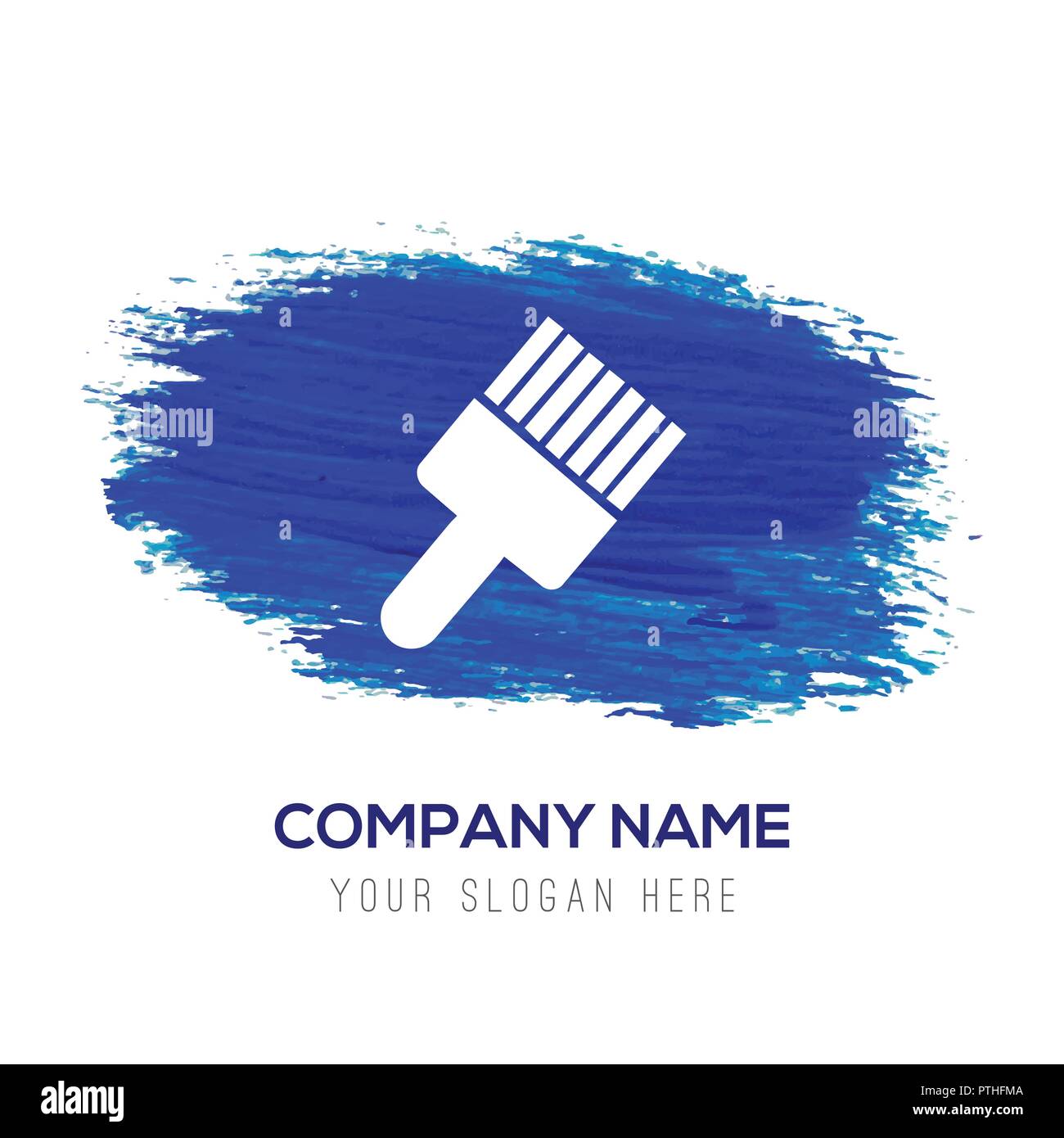 Paint Brush Icon - Blue watercolor background Stock Vector Image & Art ...