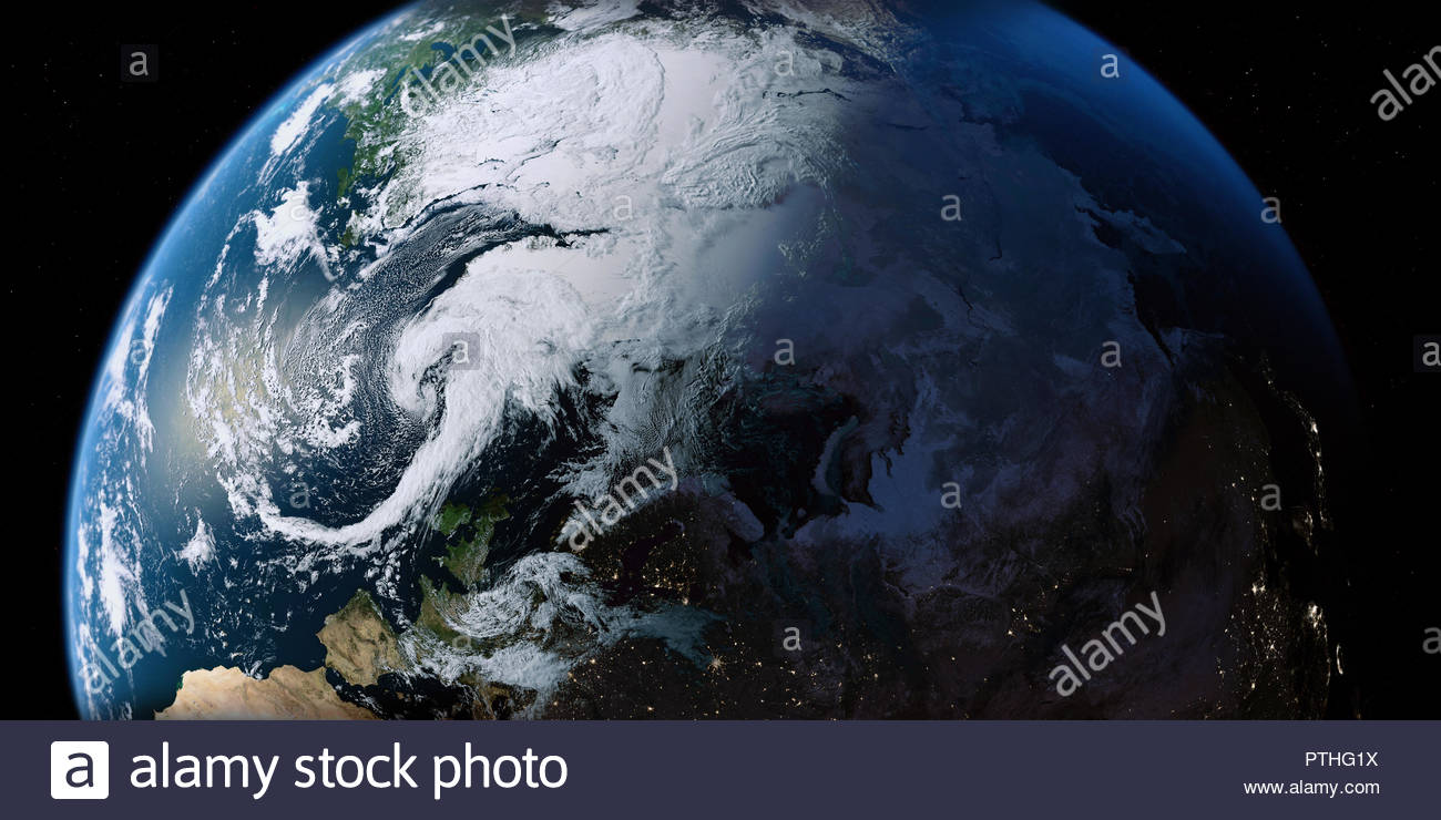 Globe View From North Pole Stock Photos & Globe View From North Pole ...