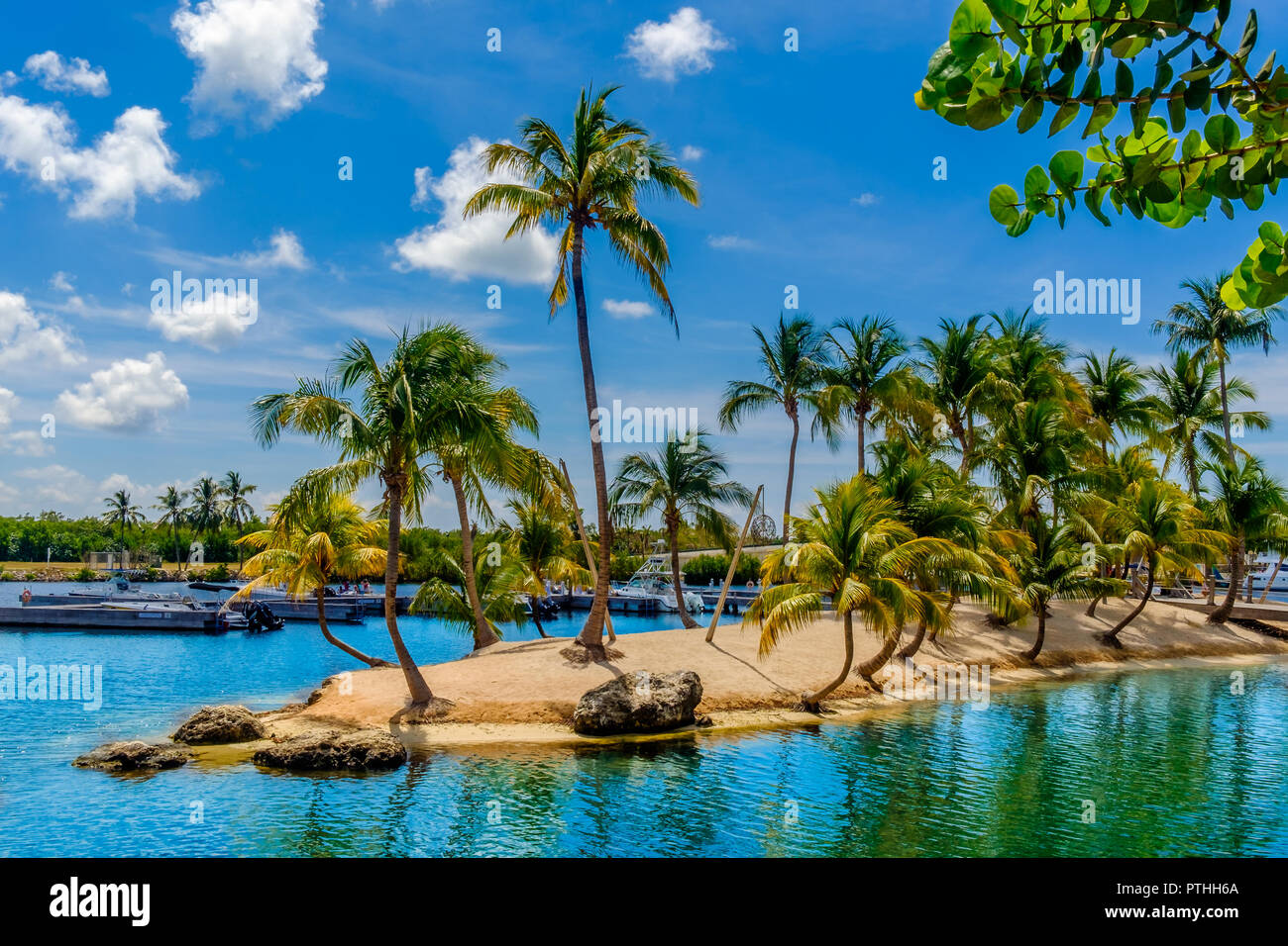 Grand Cayman, Cayman Islands, April 2018, man-made island at Camana Bay ...