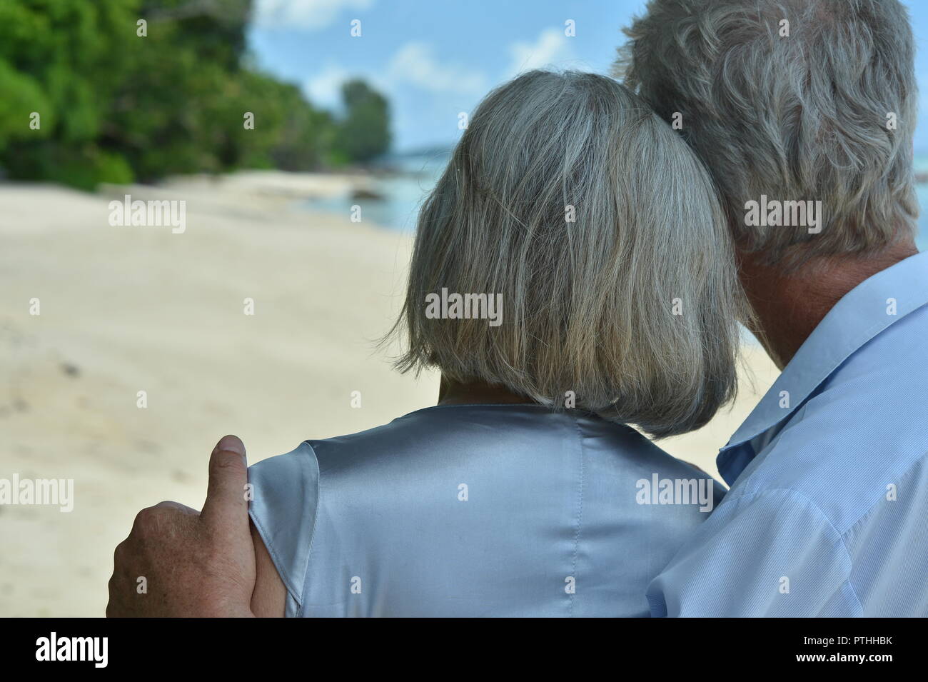 Back view elderly male hi-res stock photography and images - Alamy