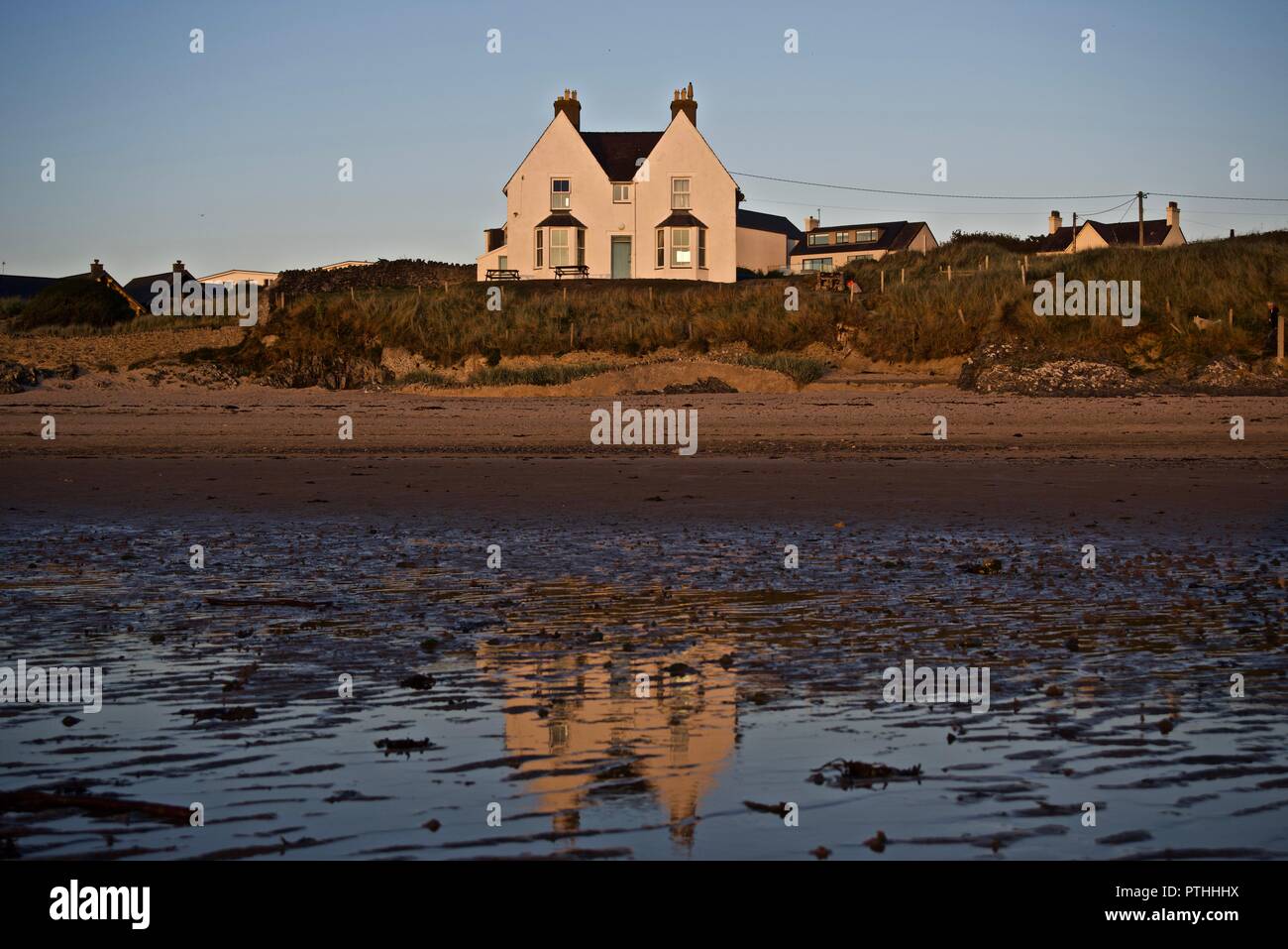 Water front property, Rhosneigr, Anglesey, North Wales, UK Stock Photo ...
