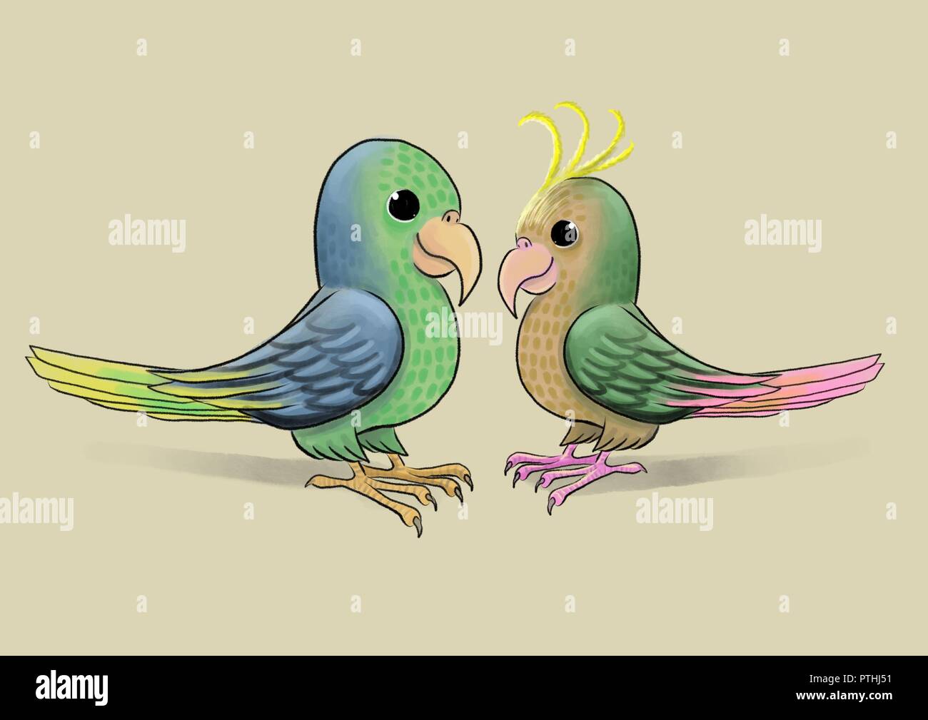 a cute parrot illustration Stock Photo - Alamy