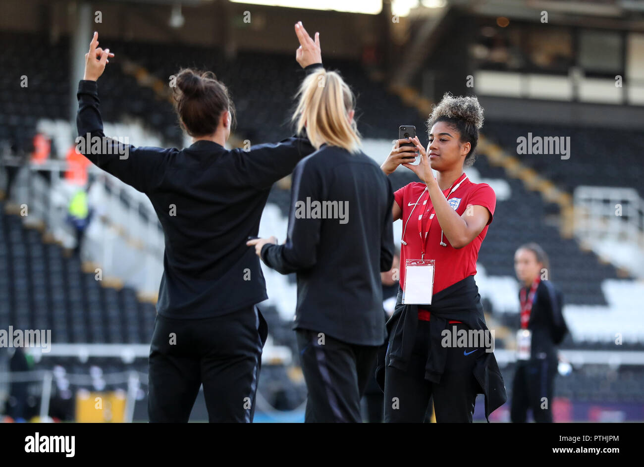 England Women's Gabrielle George takes a picture during the Women's ...